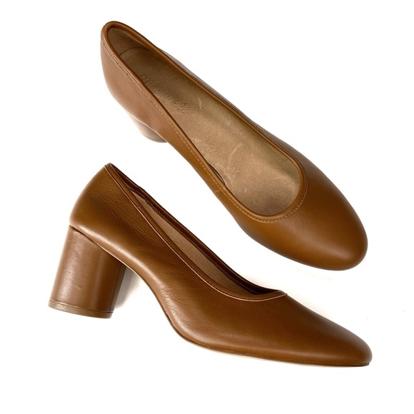 Madewell | Shoes | Madewell The Reid Pump Leather English Saddle Brown ...